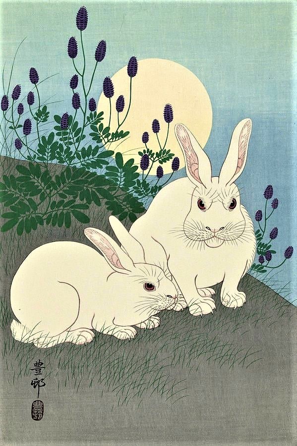 Rabbits at Full Moon (1930) by Oharo Koson (1877-1945) – Literary Fictions
